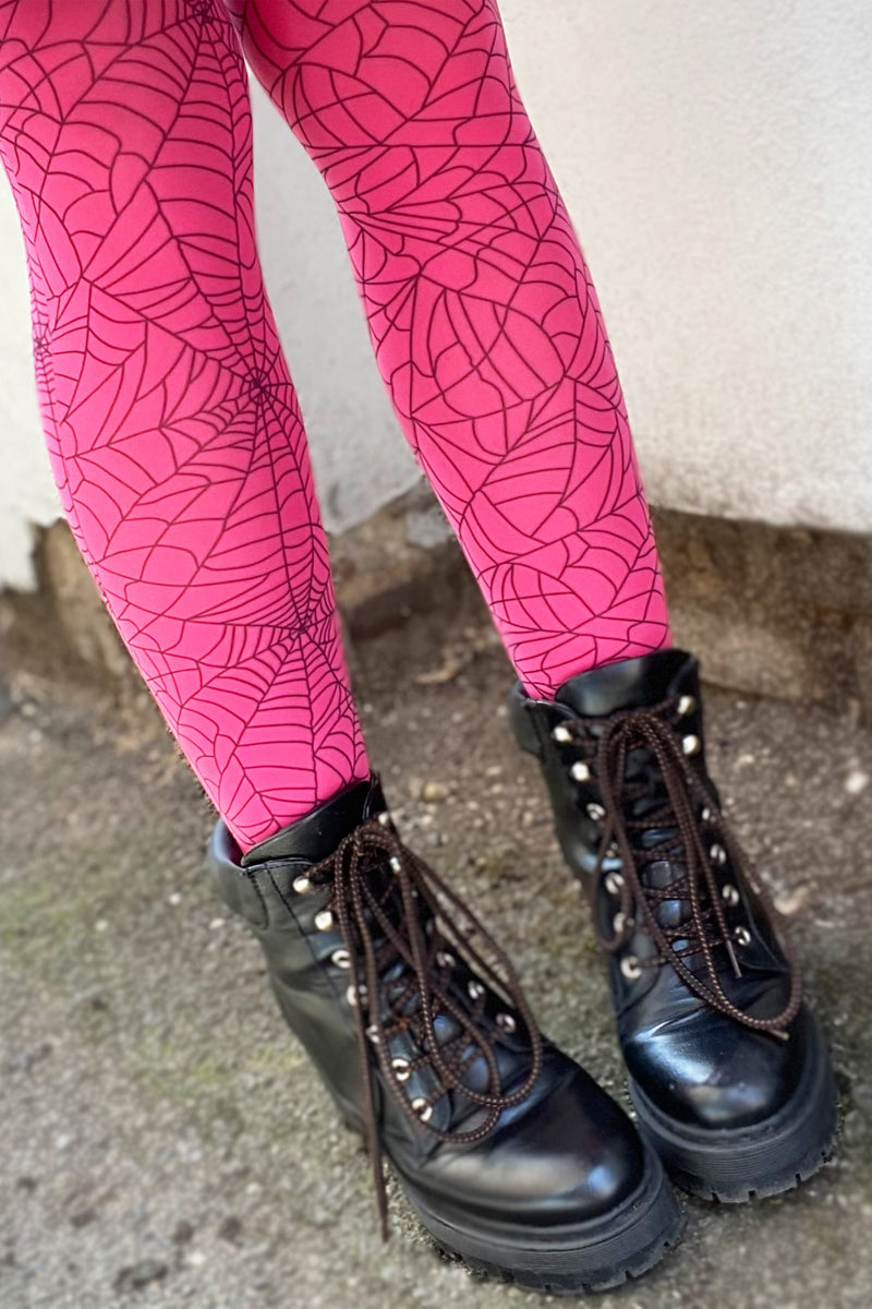 Wilde Mode x Better Tights Casting Little Cobwebs Hot Pink Tights ...