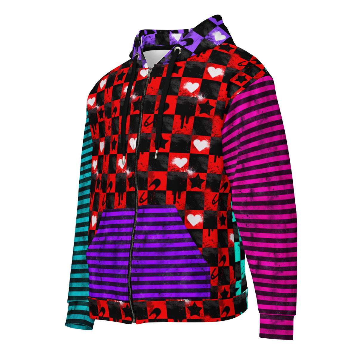 MISMATCH Emo Checker Zip Hoodie | Gender Inclusive & Recycled | Wilde ...