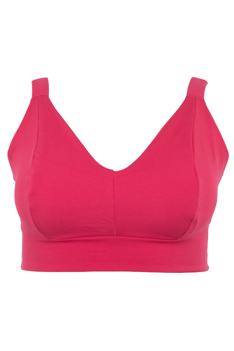 Raspberry Red/Pink Organic Cotton Wireless Comfort Bra - F/O Cup Size ...